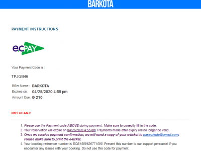 Payment ECpay - BARKOTA